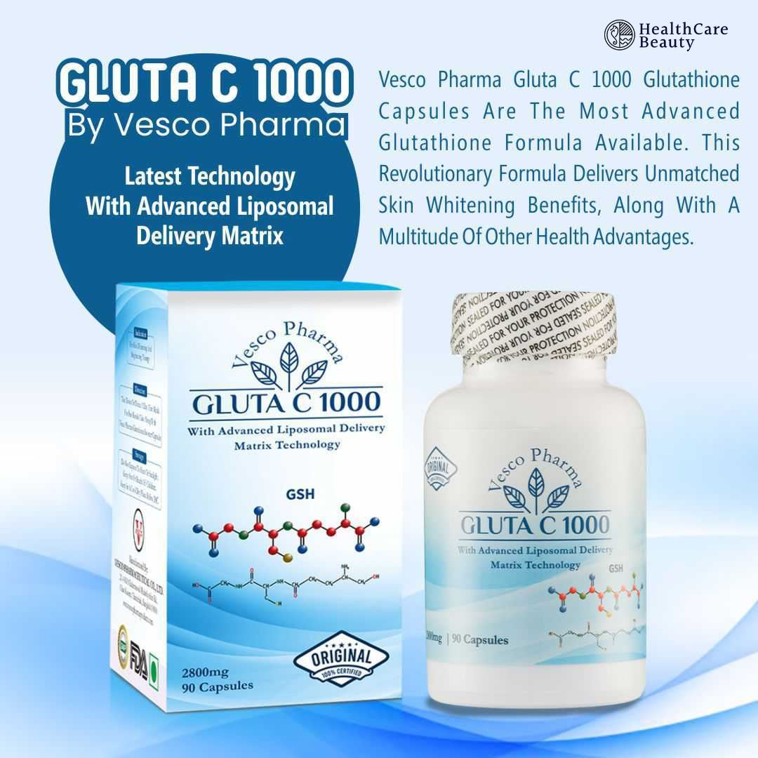 Vesco Pharma Gluta C 1000 Skin Whitening Capsules – 90 Capsules